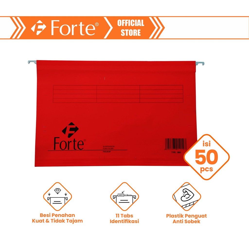 Jual [Forte] [50pcs] Map Gantung Suspension File F4 Red (Hangmap ...