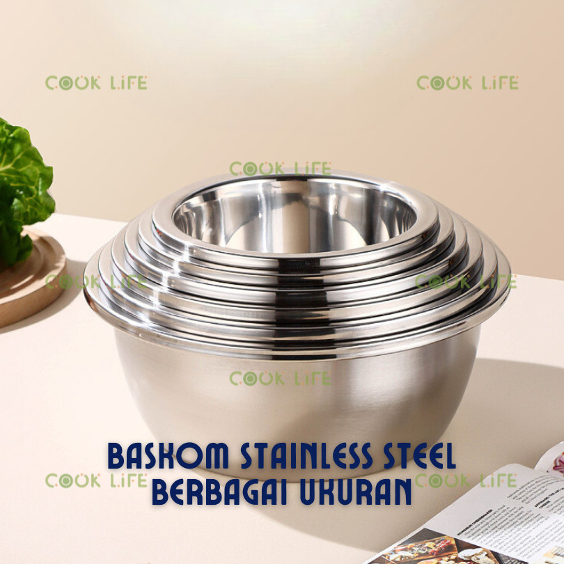 Jual Baskom Bulat Stainless Steel Berbagai Ukuran Size Waskom Premium ...
