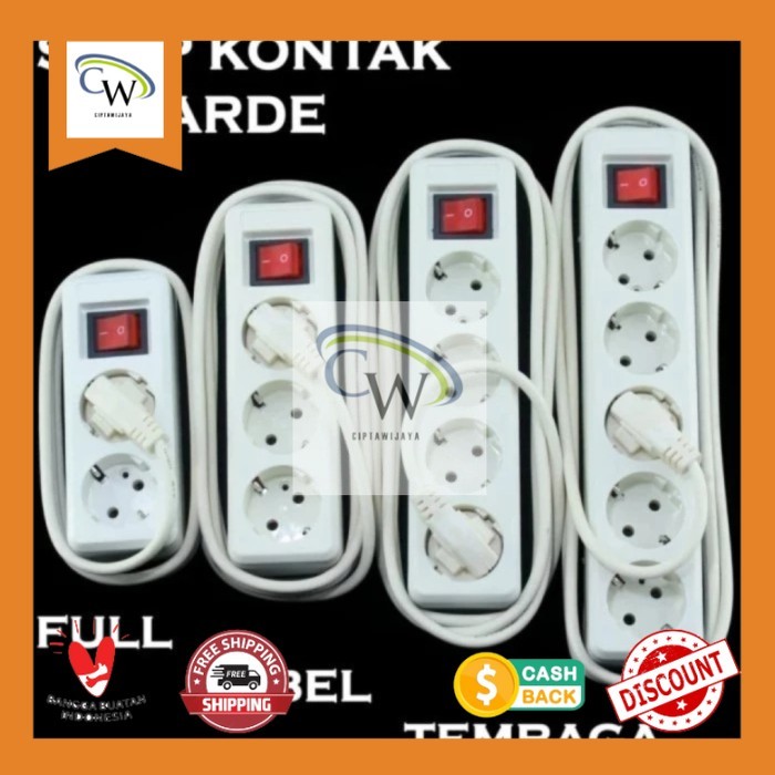 Jual Stop kontak / Colokan listrik/ Terminal listrik SNI Berbagai Ukuran - L 4 - 5 meter ...