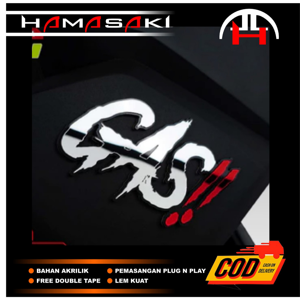 Jual Emblem Motor GAS 1pcs stiker Racing Timbul 3D gas sticker timbul ...