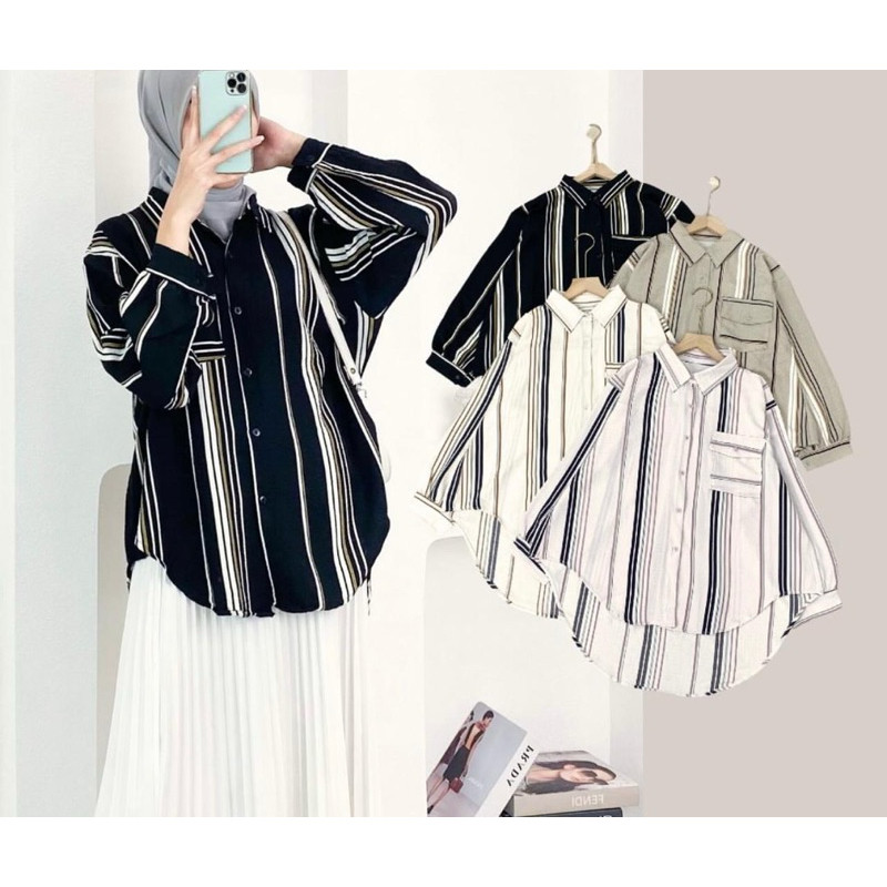 Jual BEFAST - ZFS KEMEJA OVERSIZE WANITA LUNA / VILDA KEMEJA OVERSIZE POCKET KANTONG / KEMEJA ...
