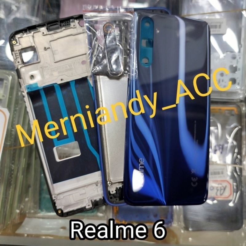Jual Cessing hausing fullset frame lcd Realme 6 Backdor + Bazzel ...