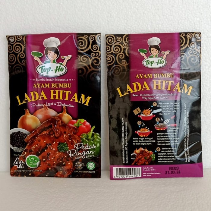 Jual TOPHO BUMBU PASTA INSTANT AYAM LADA HITAM 40g | Shopee Indonesia