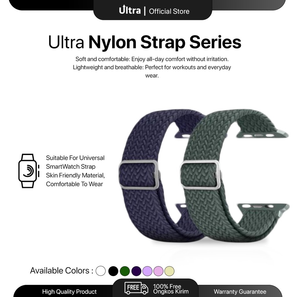 Jual Nylon Strap Smartwatch Premium Original Garansi by Ultra Official ...
