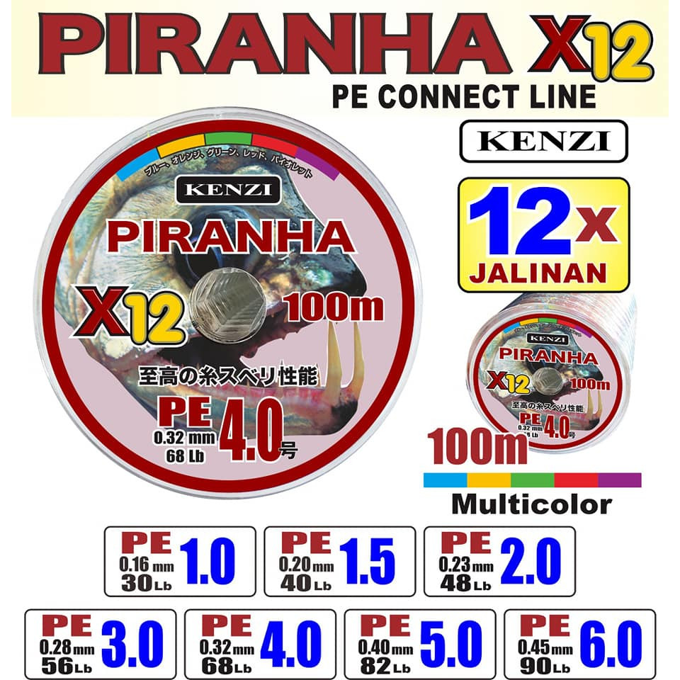 Jual PE. KENZI PIRANHA X12 (Color MULTICOLOR) | Shopee Indonesia