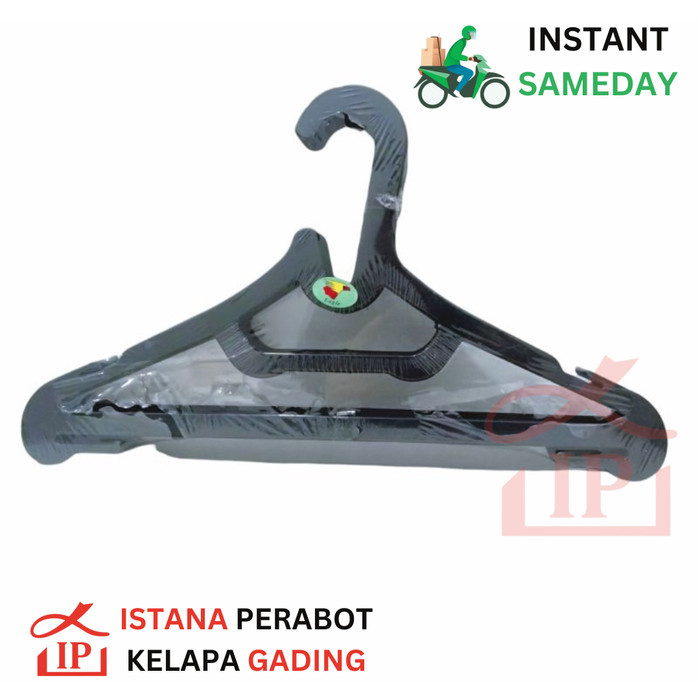 Jual Hanger Baju / Gantungan Baju Plastik Eagle GB-33 BK HItam Isi 12 ...