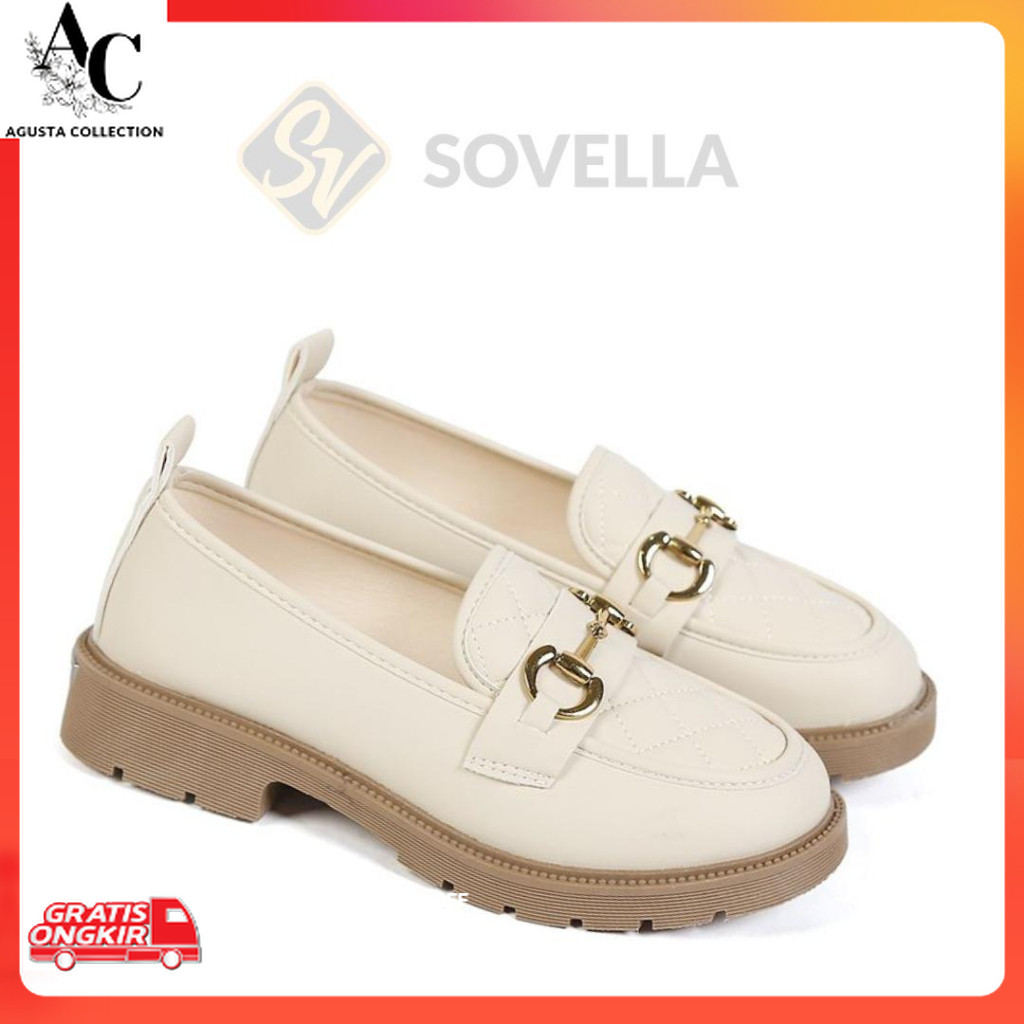 Jual Sepatu Korea / SOVELLA Kiara Korean Pantofel Hitam Putih Karet ...