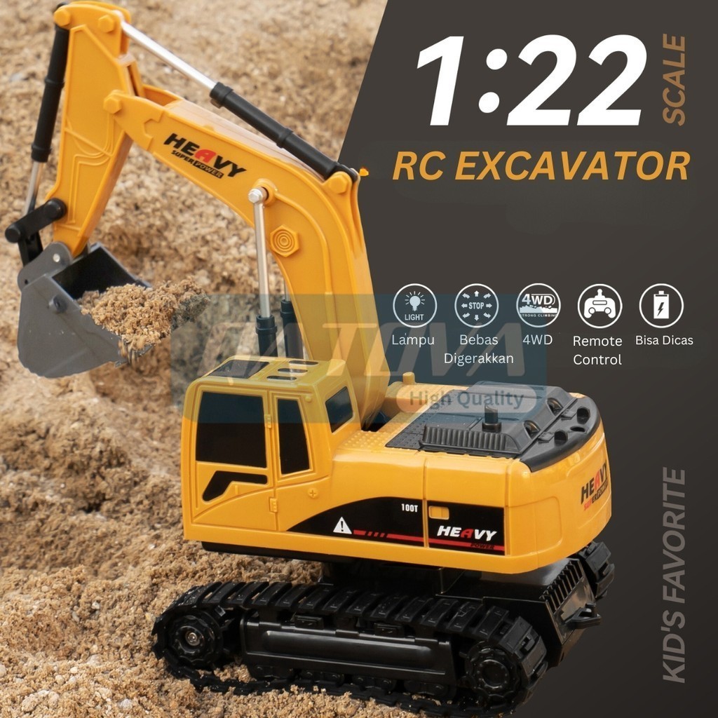 Jual QATOVA Excavator 6 Channel Mainan Remote Control Kontruksi Beko ...