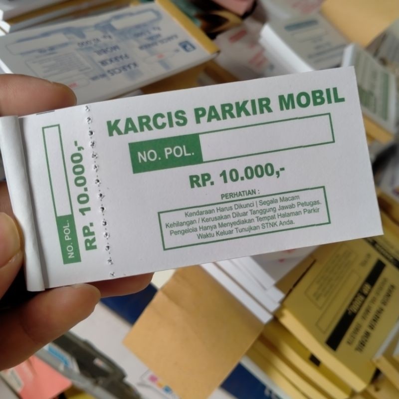 Jual KARCIS KUPON VOUCHER PARKIR MOTOR MOBIL BUS TRUCK BOX READY STOK ...