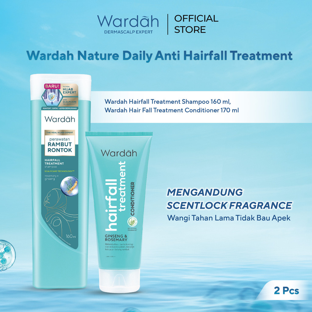 Jual Wardah Nature Daily Paket Anti Hairfall Treatment - Shampoo 160 ml ...