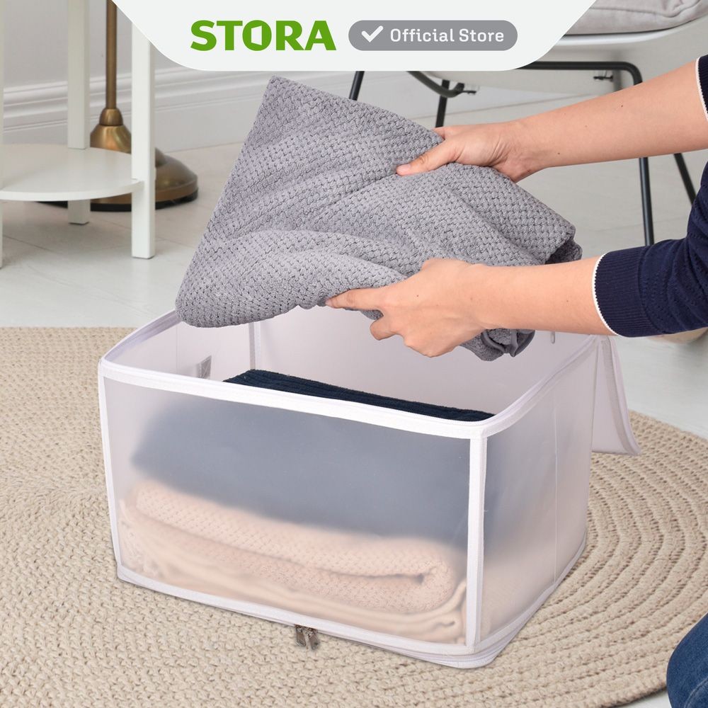Jual Stora Kotak Penyimpanan Lipat Tutup Ritsleting PP Kotak Organizer ...