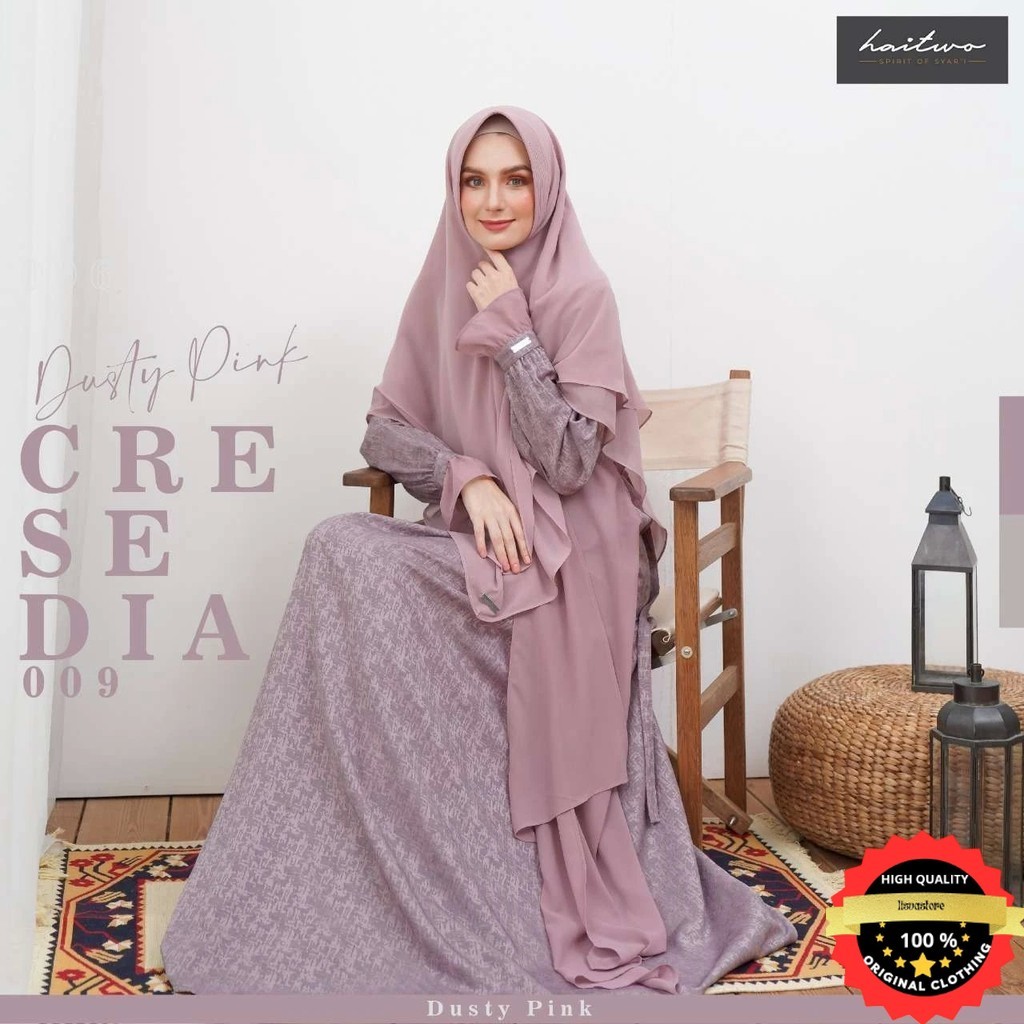 Jual Haitwo Cresedia 009 Gamis Set Hijab syari | Shopee Indonesia