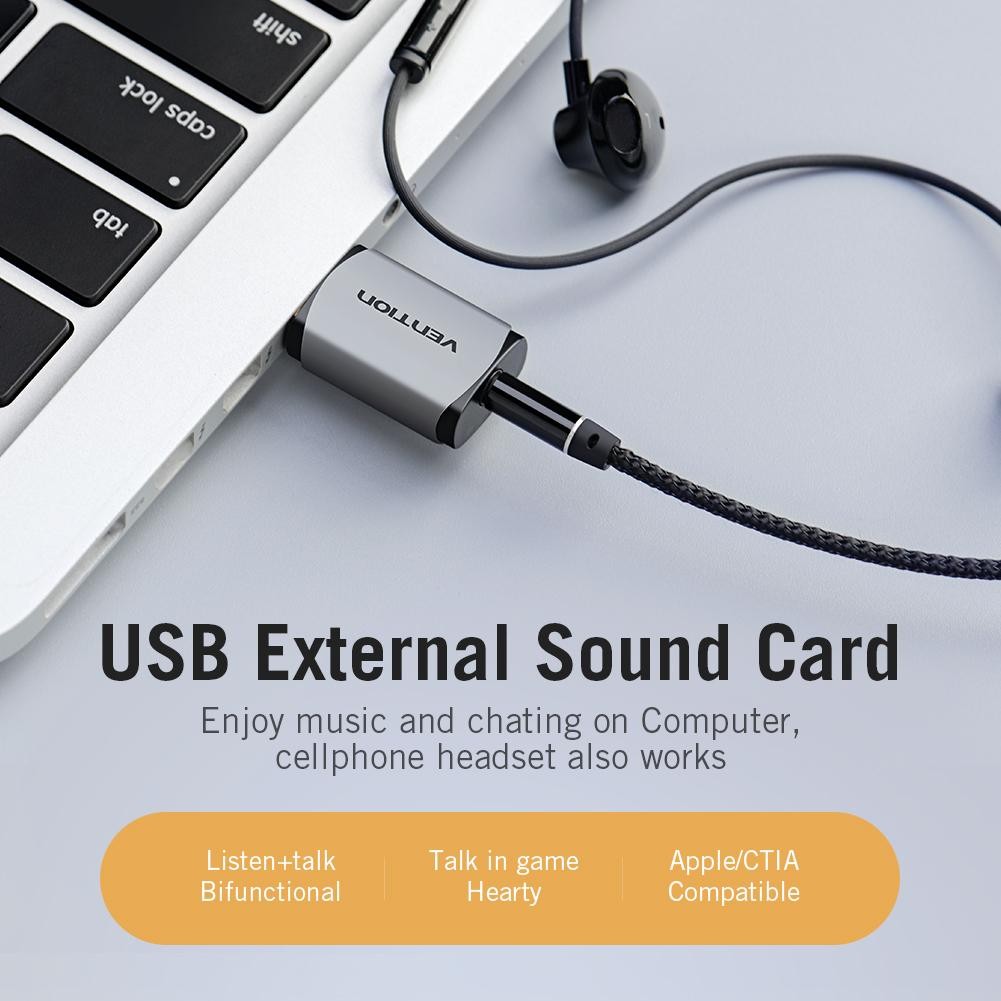 Jual Vention USB External Sound Card Metal Type(CTIA) | Shopee Indonesia