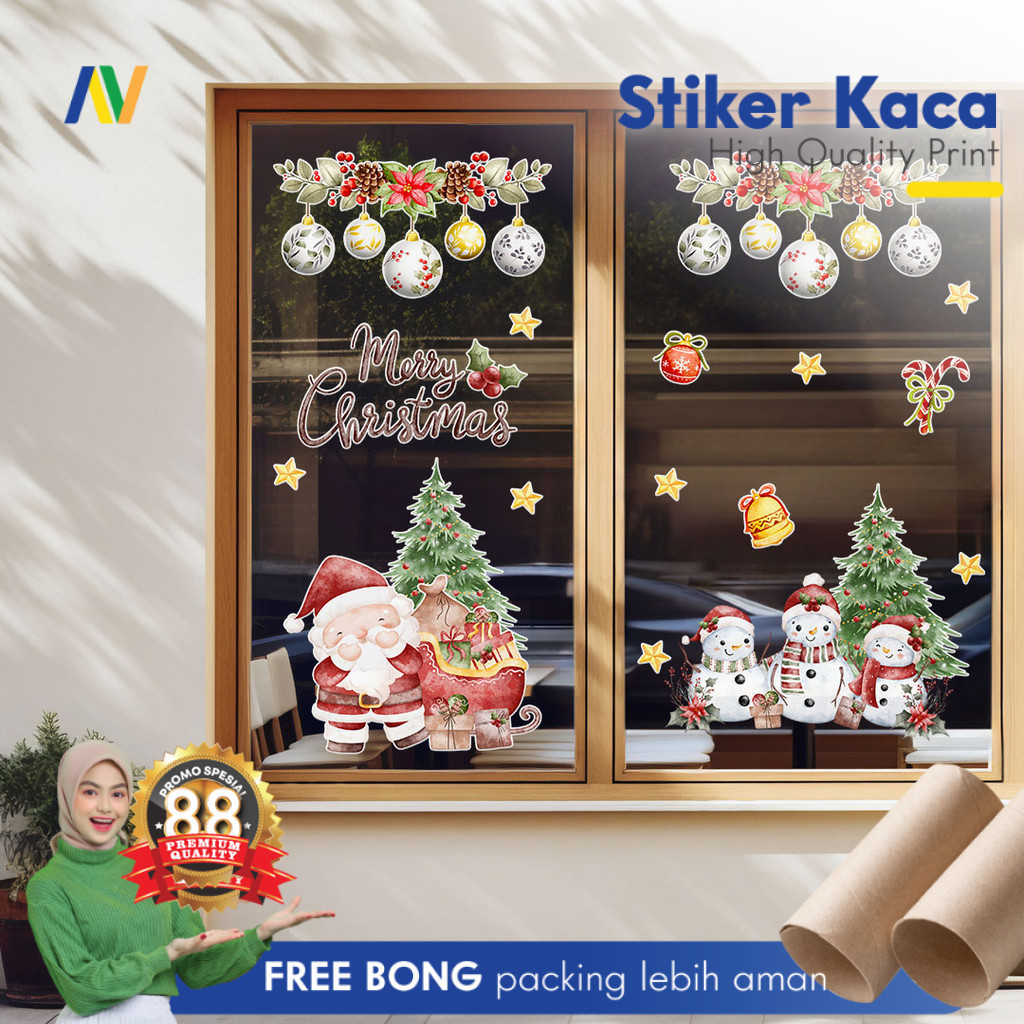 Jual Stiker Kaca | Stiker Dinding Natal | Stiker Dinding Motif Natal ...