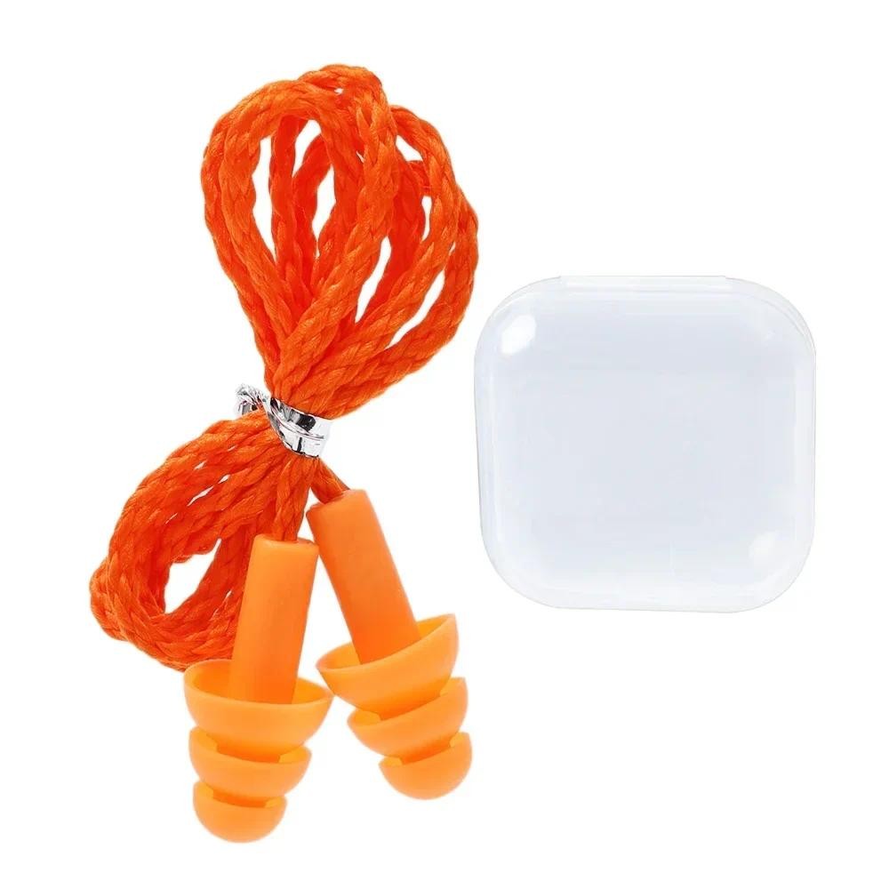 Jual Silicone Anti Lost Noise Snore Ear Plugs Swimming Diving ...