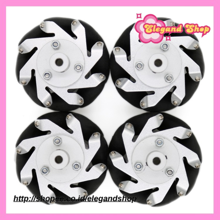 Jual 4pcs/set 60mm Metal Mecanum Wheel Omni-directional Wheel for ...