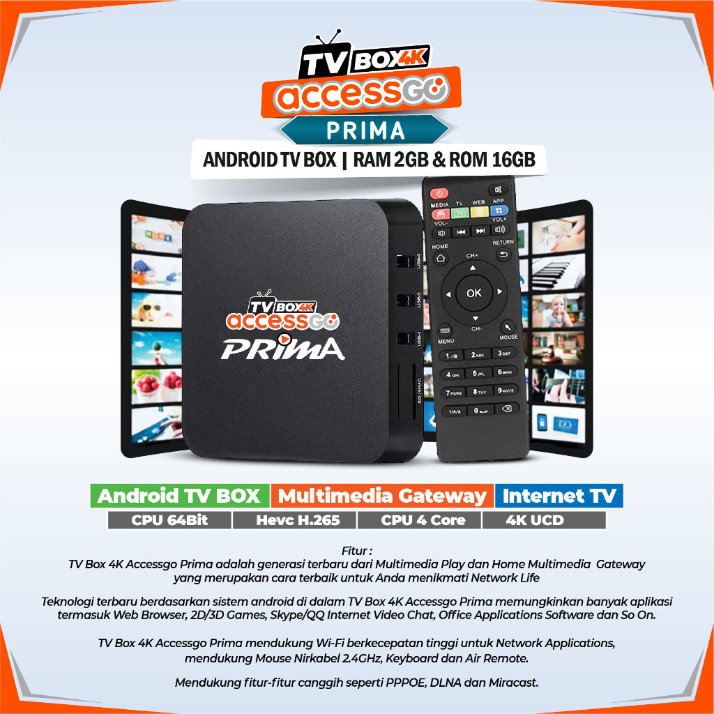 Jual ANDROID TV BOX 4K ACCESSGO PRIMA RAM 2GB & ROM 16GB - Tech.Zone ...