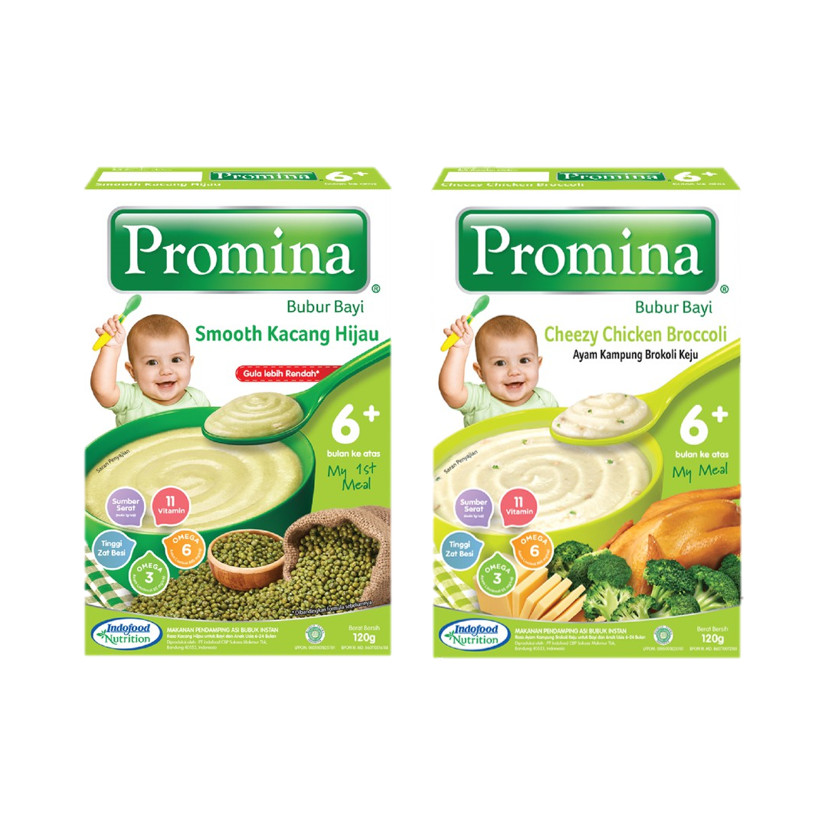 Jual Promina Bubur Bayi 6+ Smooth Kacang Hijau Box 120g x 1 Pcs+Promina ...