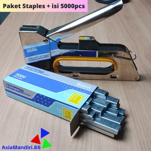 Jual Staples Tembak R23 Paket + Isi 5000pcs Gun Tacker Stapler Staples ...