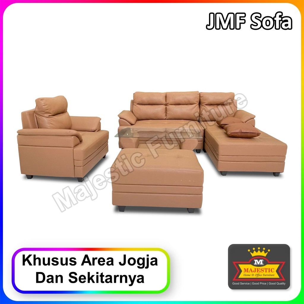 Jual Sofa Sudut - Sofa Canbera 2S + 1D + 1 Puff + 1 Meja - JMF Sofa ...