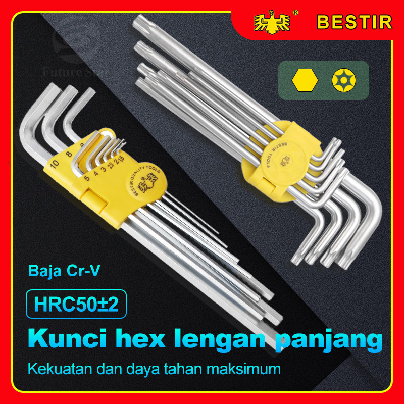 Jual 9pcs Kunci L Set Panjang Ballpoint Hex Key Allen Wrench Long Arm ...