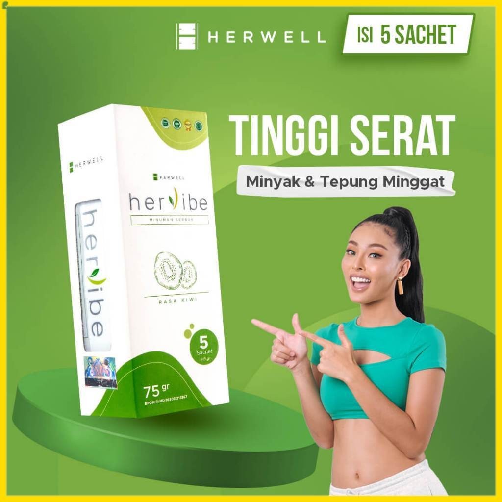 Jual Herwell Hervibe - Isi 5 Sachet (Pelancar Pencernaan Tinggi Serat ...