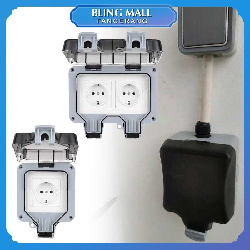 Jual Colokan Outdoor Waterproof IP66 Stop Kontak Waterproof 50V-440V EU ...