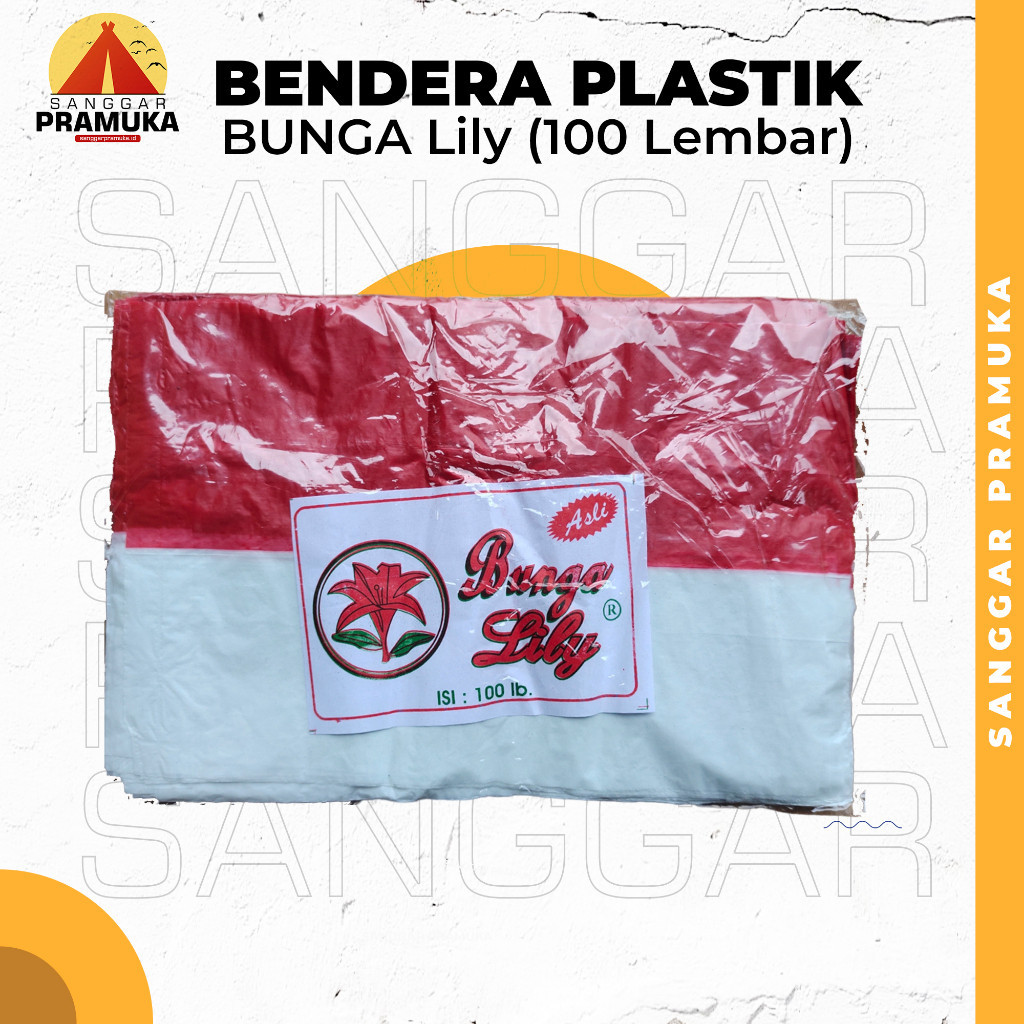 Jual Bendera Plastik Bunga Lily Isi 100 Lembar / Bendera Agustusan ...