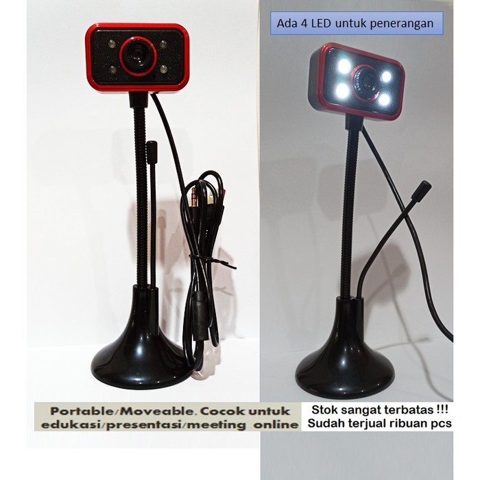 Jual Webcam standing LED mic flexible PC LAPTOP USB Kamera Camera Stand | Shopee Indonesia
