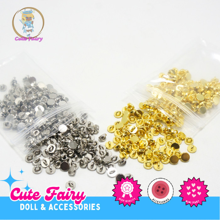 Jual Kancing mini flat 4mm Benik kancing aksesoris baju boneka dress ...