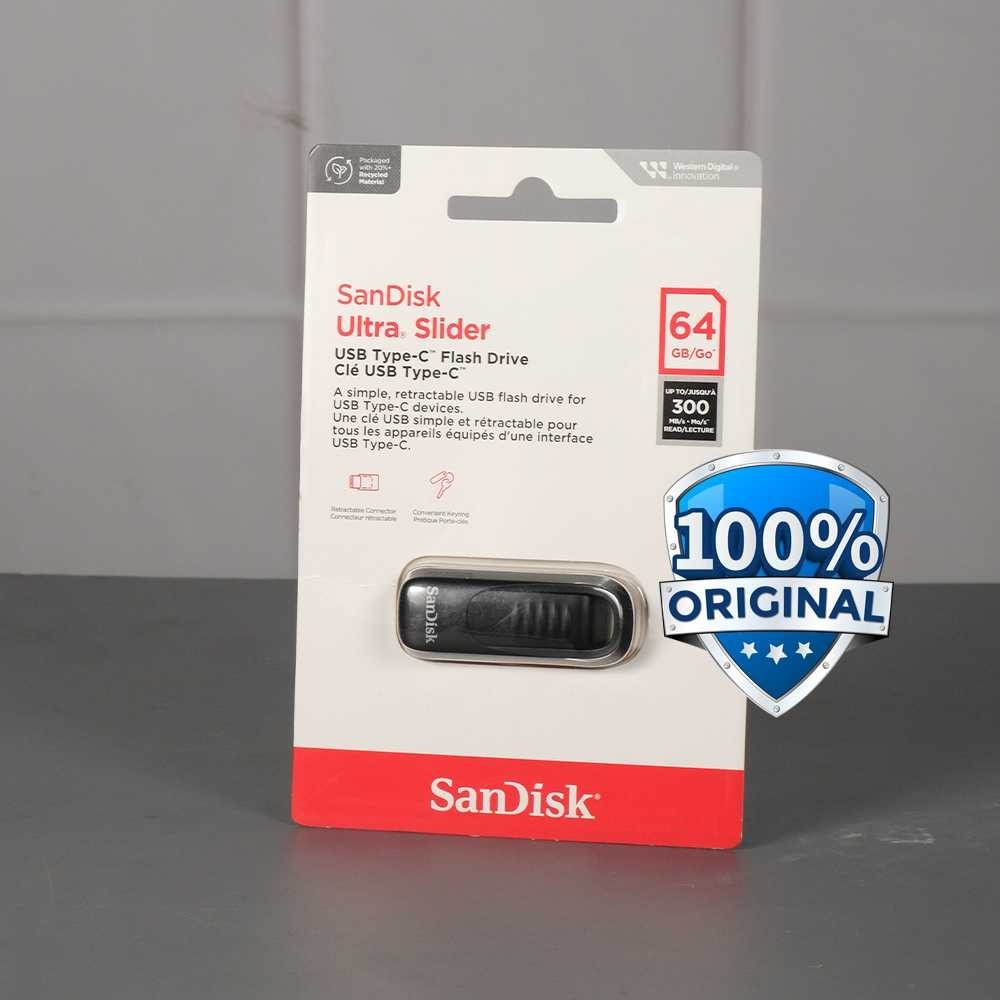 Jual SanDisk Ultra Slider Flashdisk USB Type C Ukuran Storage 64GB ...