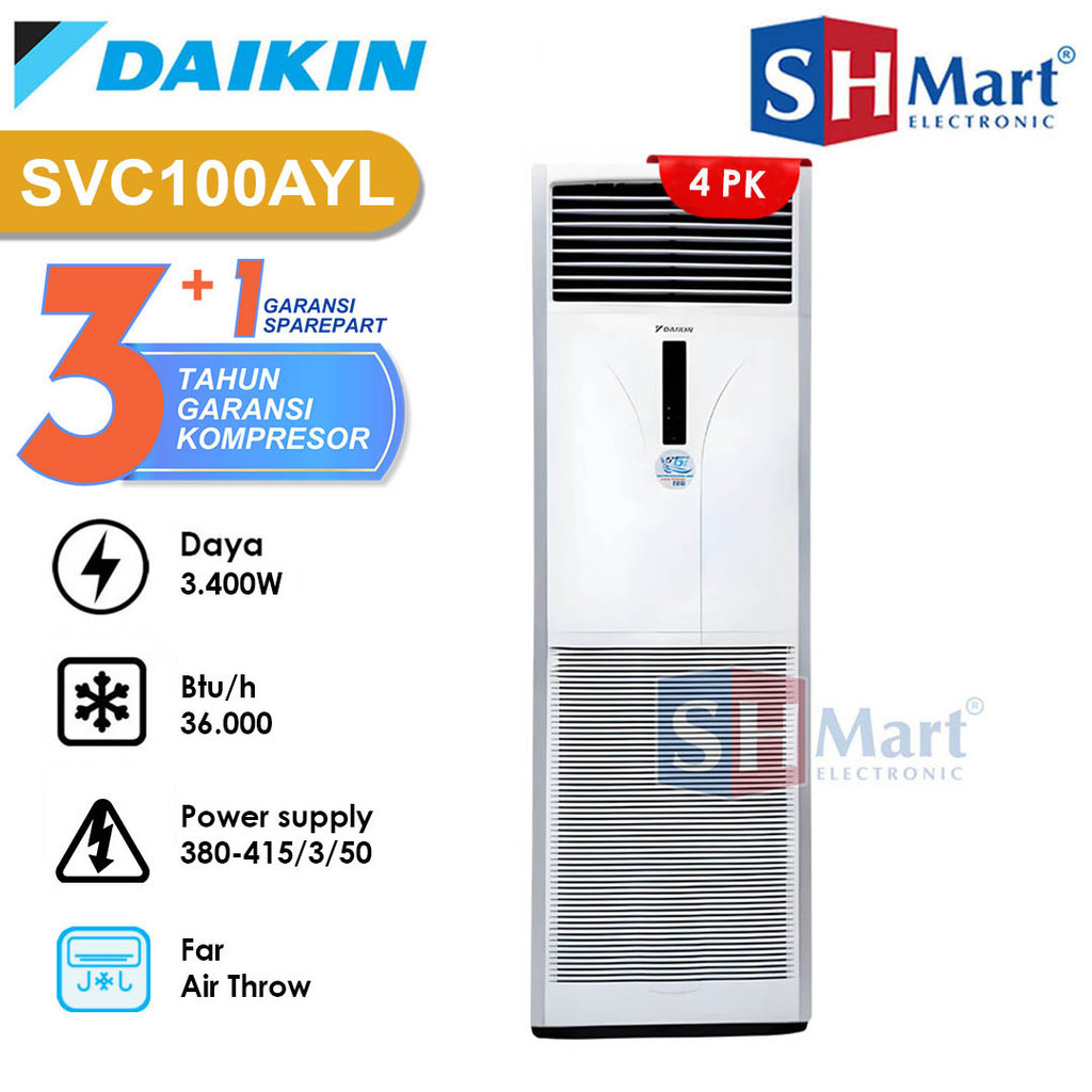 Jual AC FLOOR STANDING DAIKIN 4 PK SVC100AY 3 PHASE NON INVERTER ...