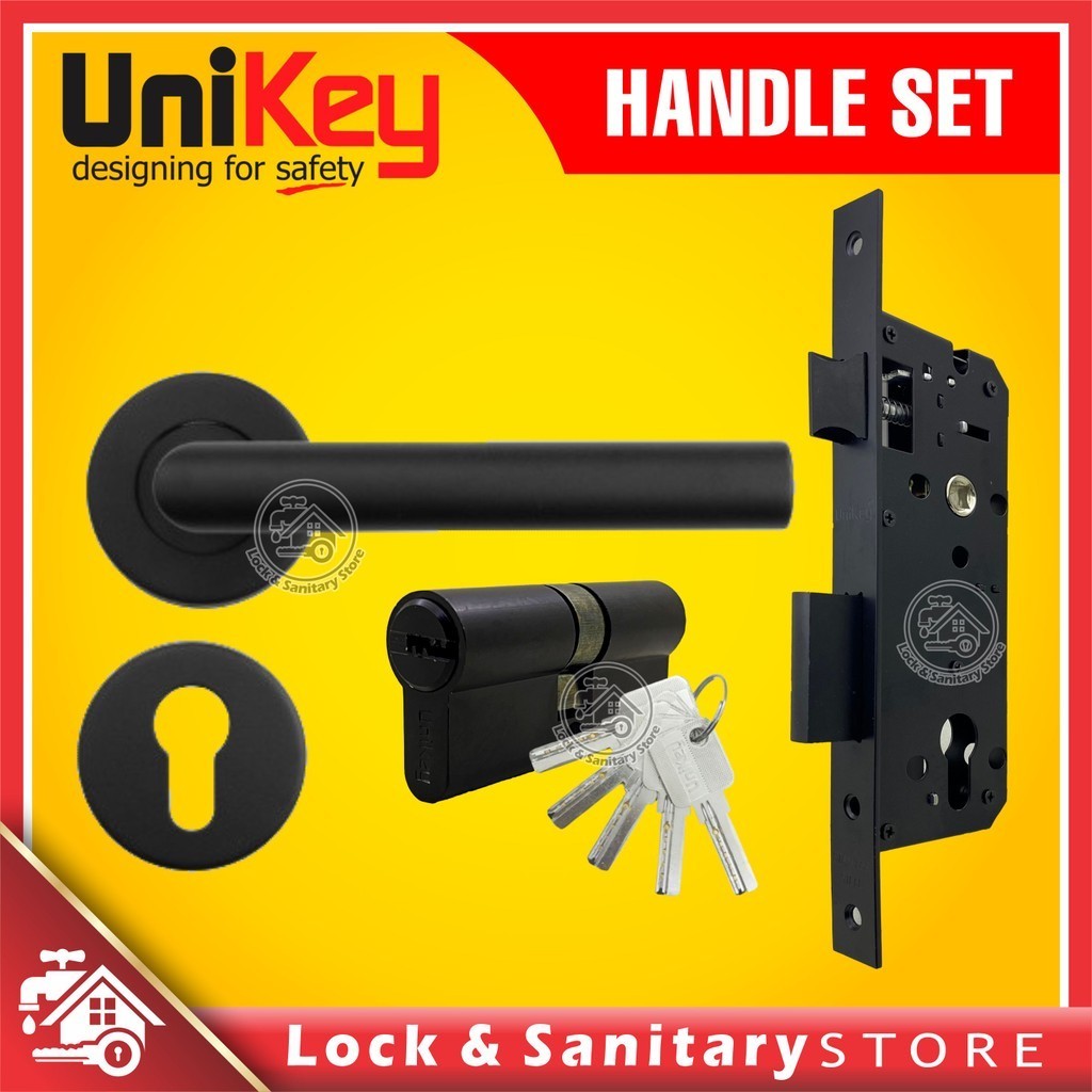Jual Handle Pintu Set UNIKEY UK 219.51 BK Gagang Pintu Body Kunci ...