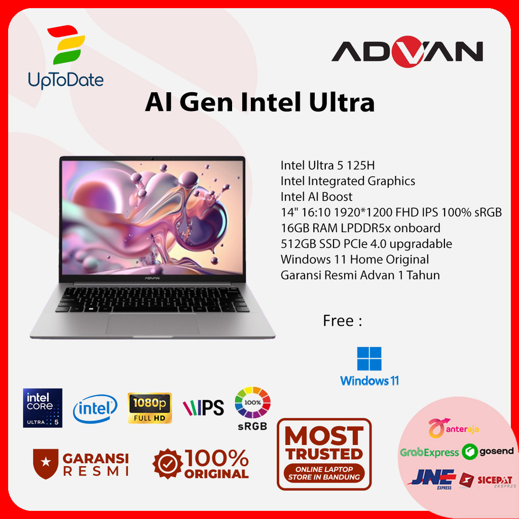 Jual Advan AI Gen Intel Ultra 5-125H 16GB 512GB Windows 11 | Shopee ...