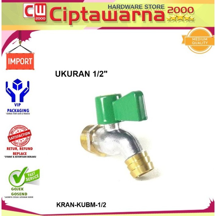 Jual Kran KUBM Onda 1/2" Keran Kuningan Kamar Mandi Cebol Kecil Taman ...
