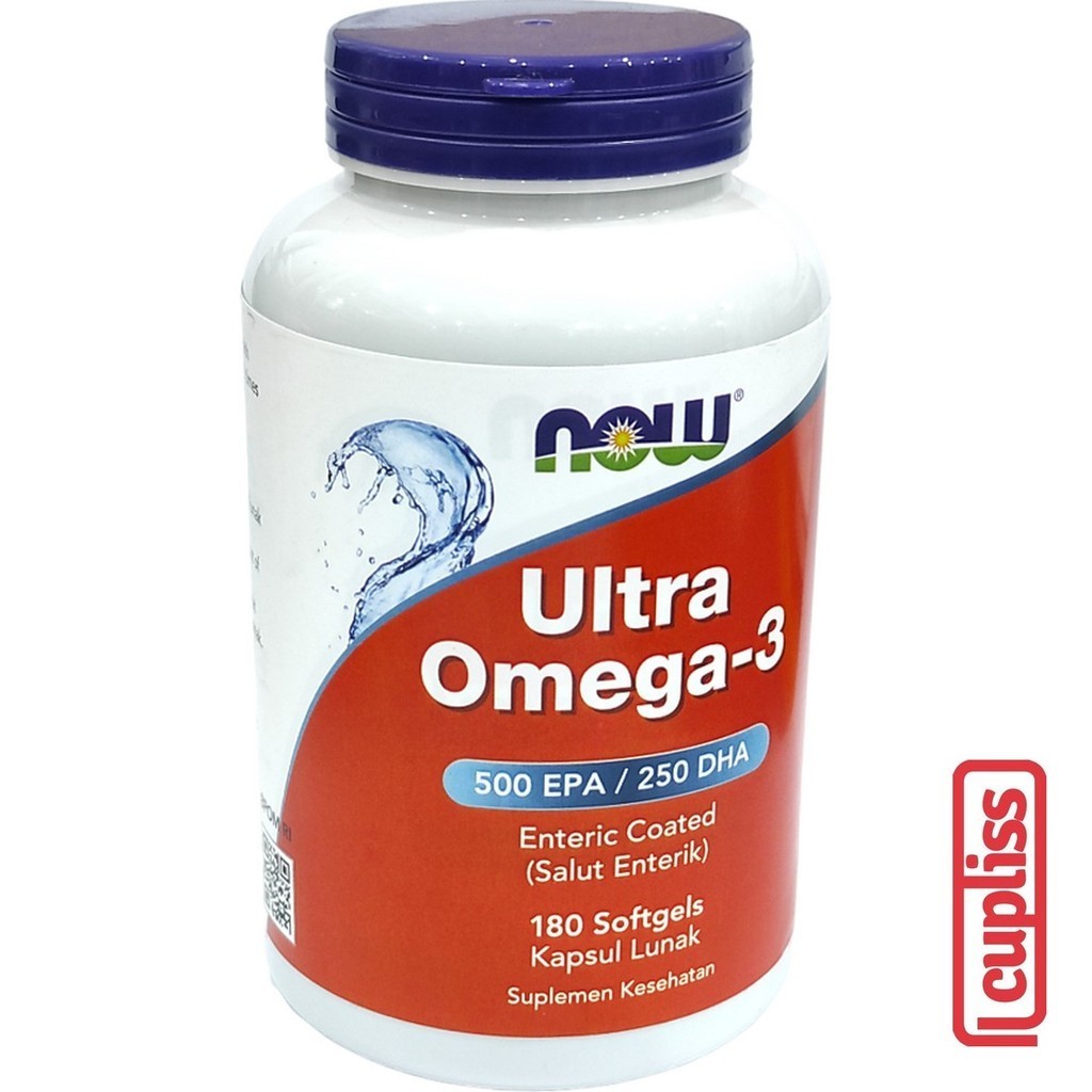 Jual NOW Foods Original Vitamin Ultra Omega-3 500 EPA 250 DHA 180pcs Fish Oil Enteric Coated ...