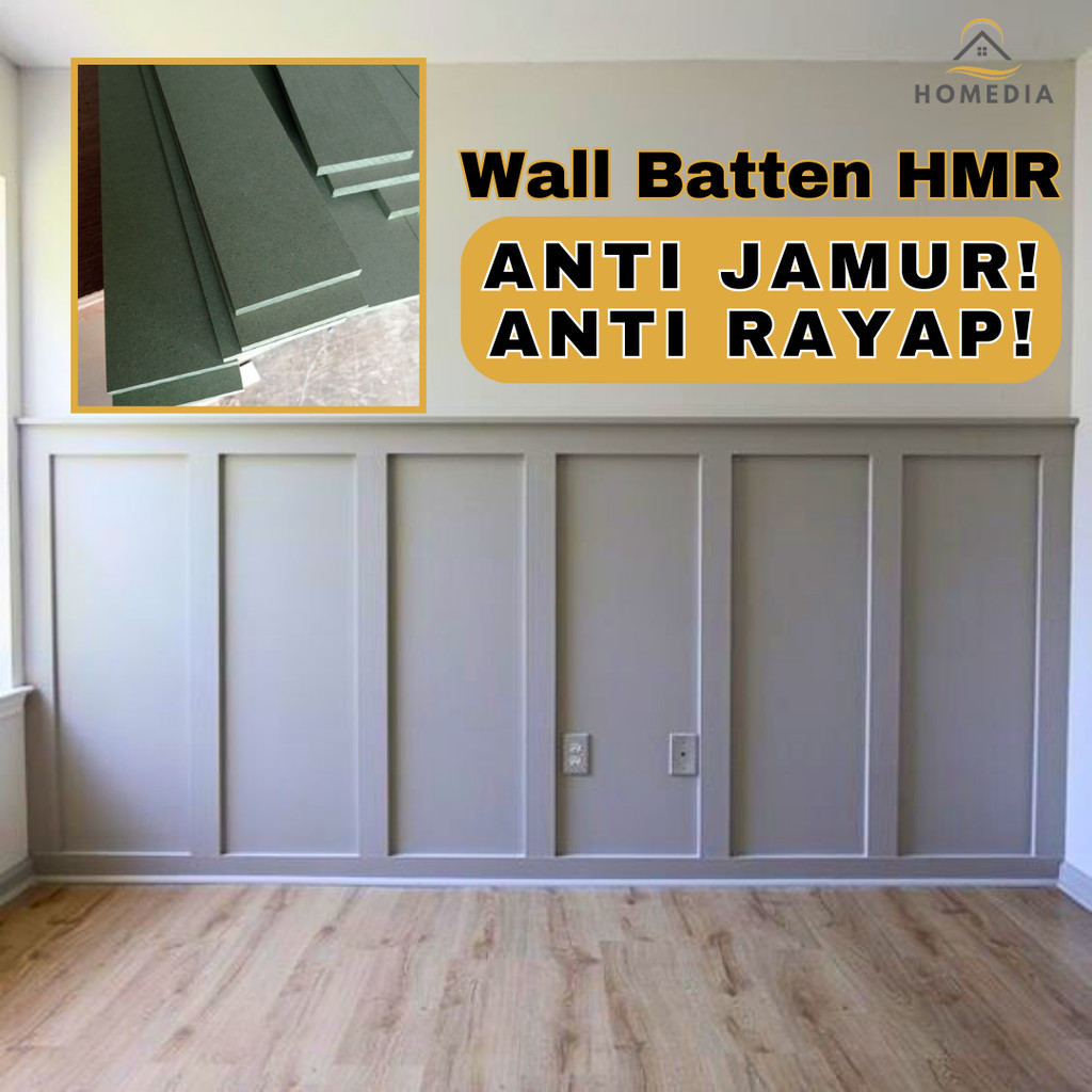 Jual Wall Batten Kayu HMR 6MM 122X5CM Dekorasi Hiasan Dinding Aesthetic ...
