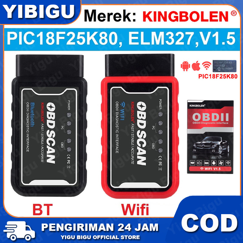 Jual Car Diagnostic OBD II OBD2 ELM327 V1.5 Scan PIC1825k80 Bluetooth Wifi Scanner Reader IPhone ...