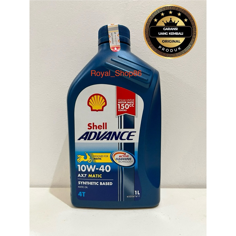 Jual OLI SHELL MATIC 1liter AEROX PCX VARIO 160 SAE 10W-40 Bases ...