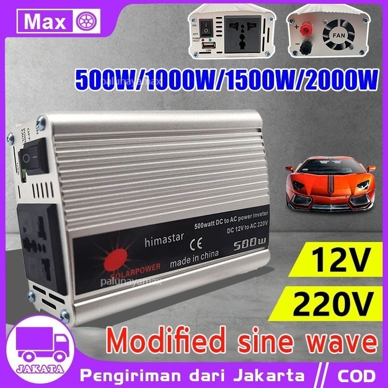 Jual Power Inverter 220W 500W 1000W 2000W Inverter DC 12V to AC 220V ...