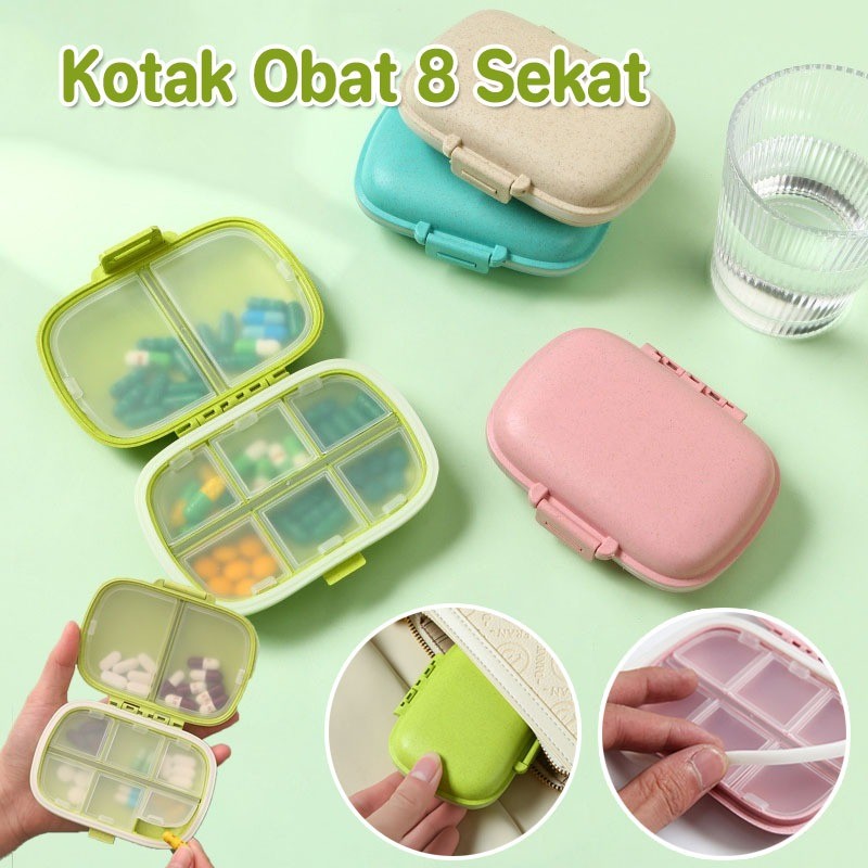 Jual Kotak Pil Harian Kotak Obat 8 Sekat Kotak Obat Travel Case Tempat ...