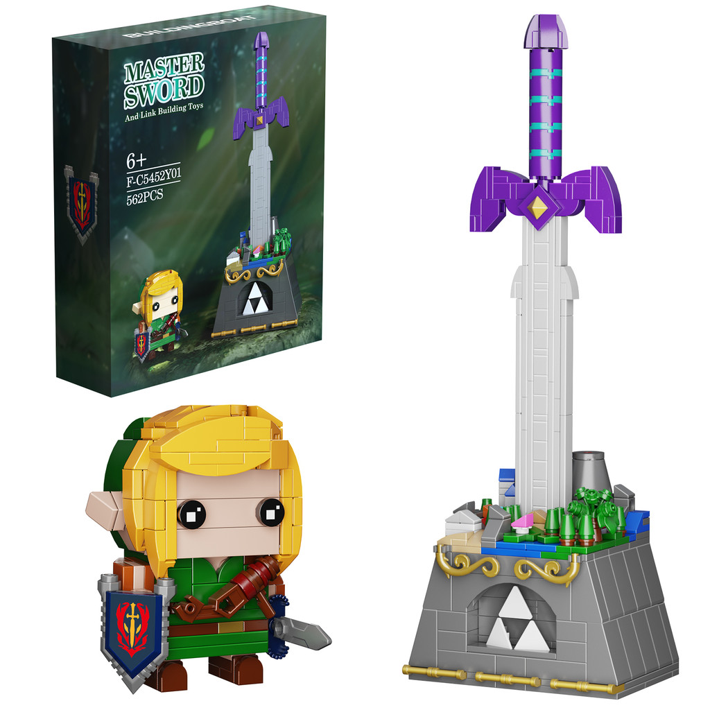 Jual 8 Bit Link Master Sword And Hylian Shield Building Block Set ...