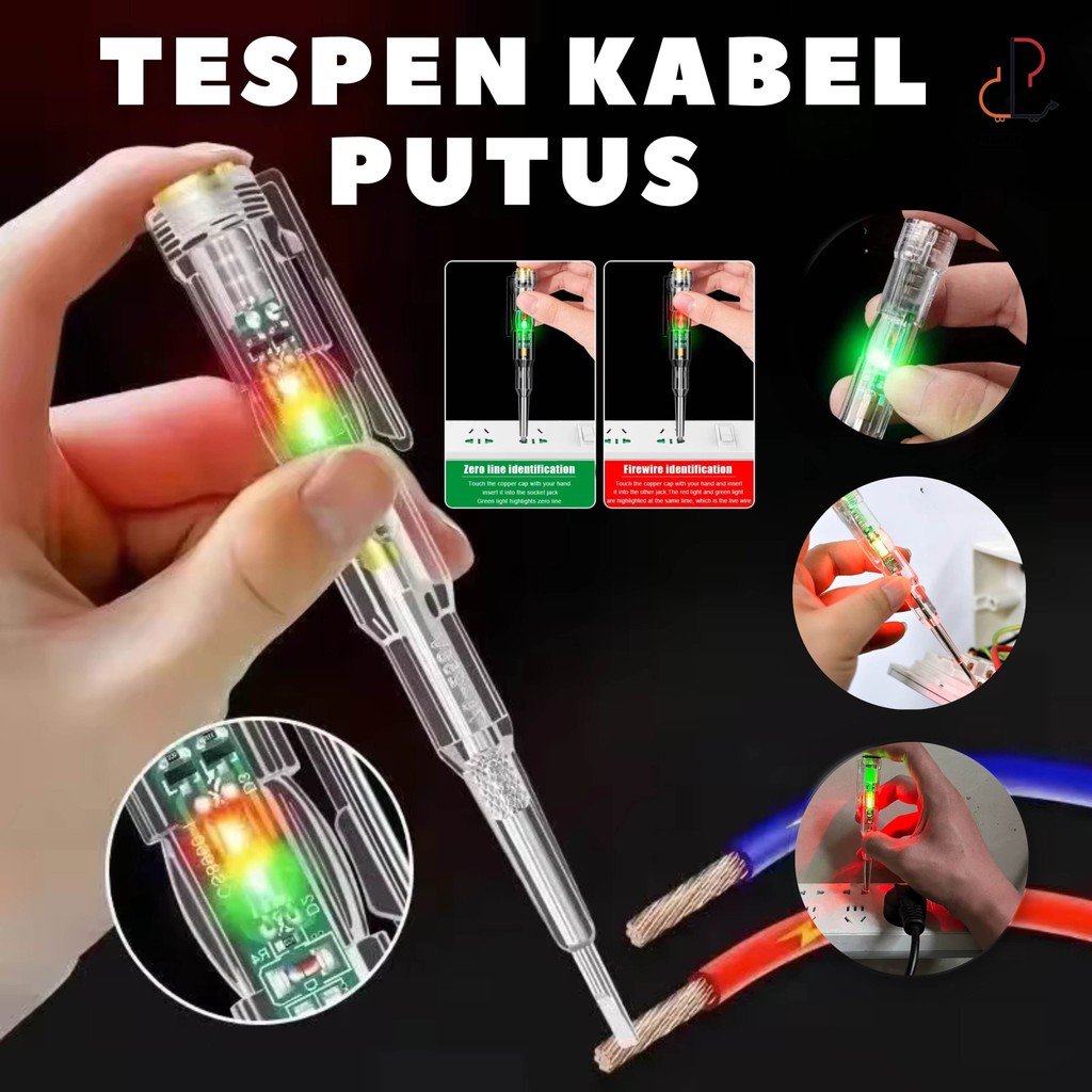 Jual Tespen Lampu Dual LED Tespen Kabel Putus Obeng Tes Pen Testpen ...