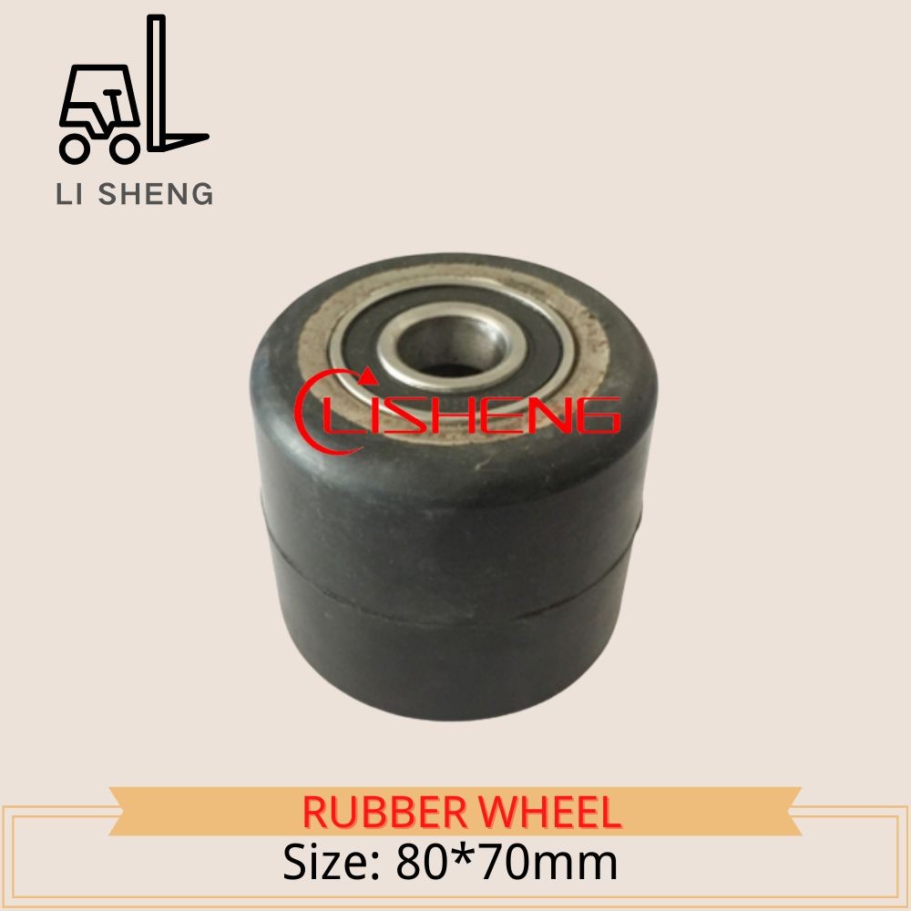 Jual hand pallet truck rubber wheel size 80*70mm with bearing 6204 ...