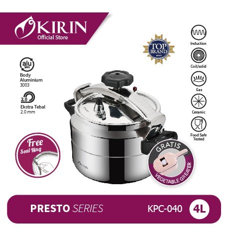 Jual KIRIN PANCI PRESTO PRESSURE COOKER 4 LITER|KPC-040 | Shopee Indonesia