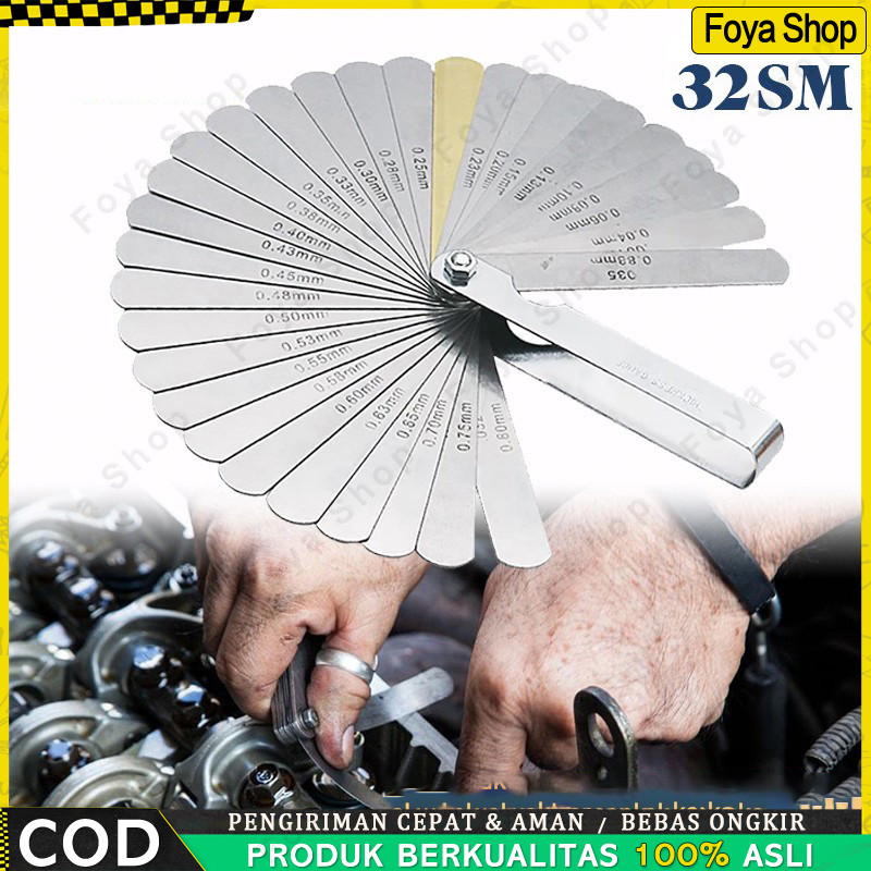 Jual 32 Blades Fuller Gauge Kit Pengukur Ketebalan Feeler Gauge Alat ...