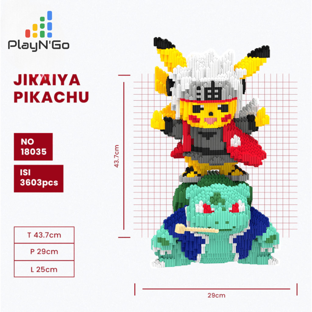 Jual Original Bricks Nano Blocks Pikachu Pokemon 3D, Mainan Pikachu ...