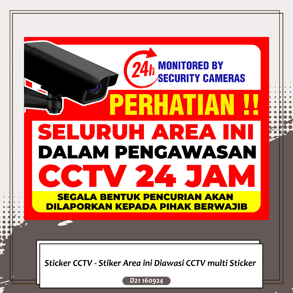 Jual Sticker CCTV - Stiker Area ini Diawasi CCTV multi Sticker | Shopee ...