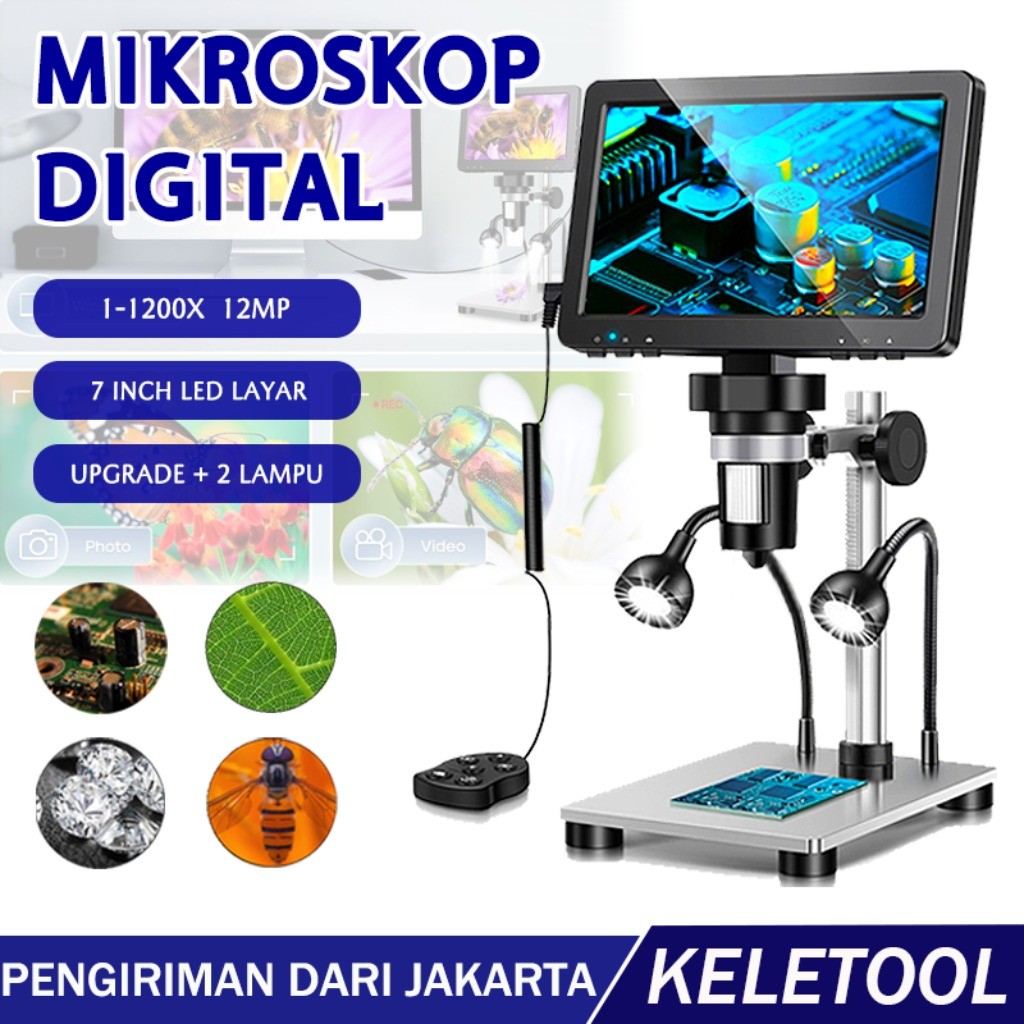 Jual Mikroskop Microscope Digital G1200 Kaca Pembesar 12MP Layar LCD 7 ...