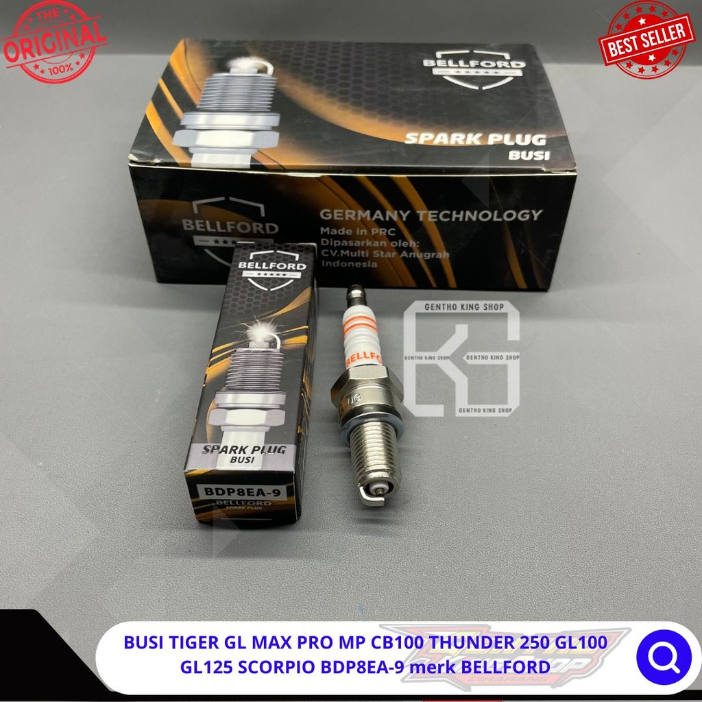 Jual BUSI TIGER GL MAX PRO MP CB100 THUNDER 250 GL100 GL125 SCORPIO BDP8EA-9 BELLFORD | Shopee ...